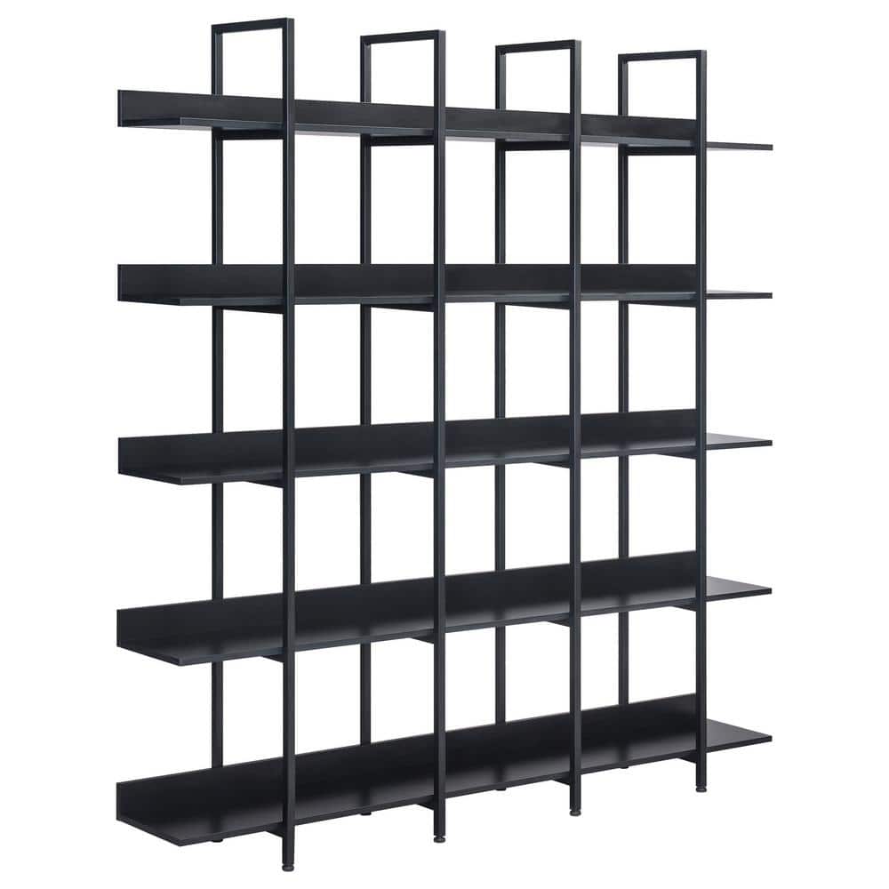 Tatahance Industrial Style 70.9 in. Wide Black Finish 5 Shelf Open ...