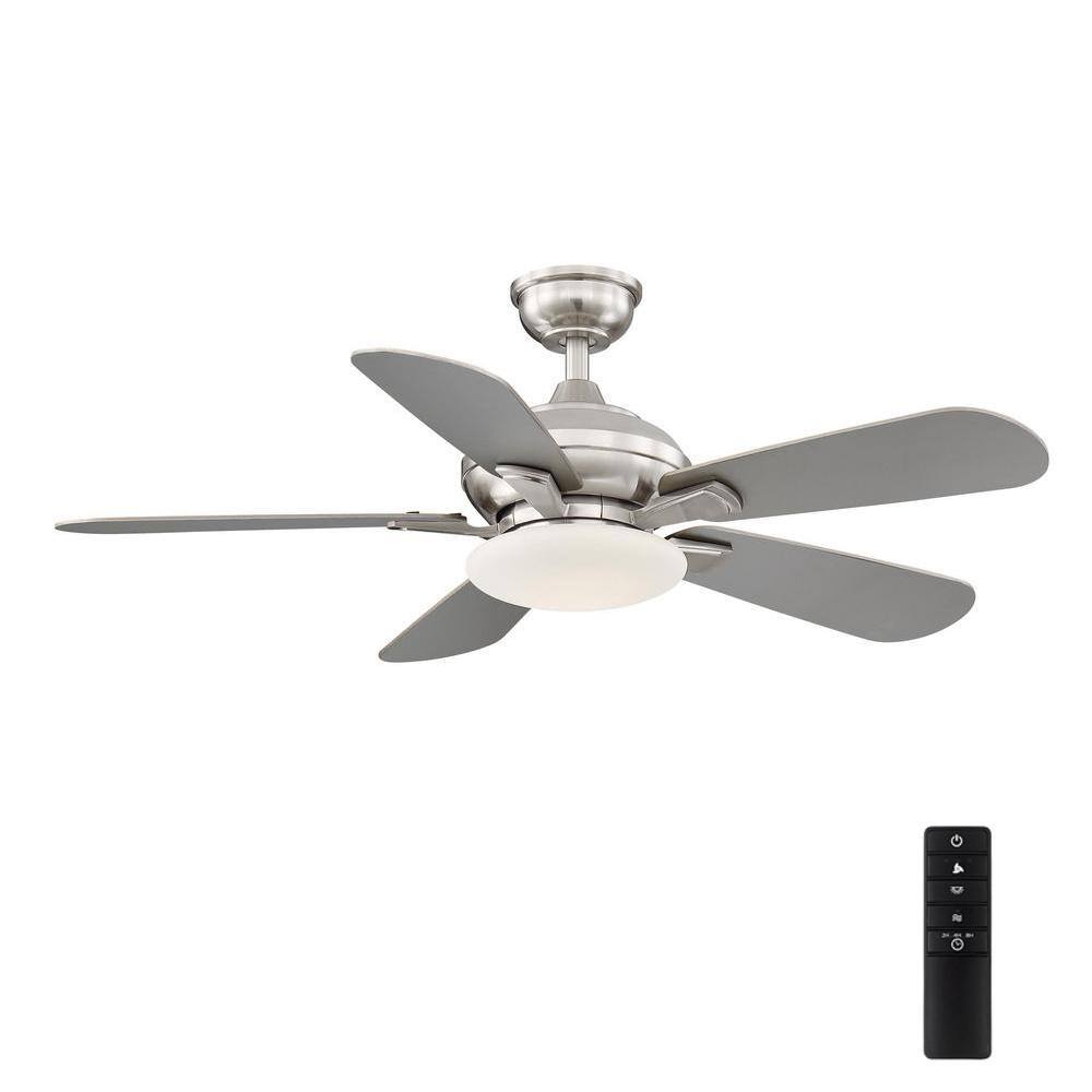 Home Decorators Collection Benson 44 in. LED Brushed Nickel Ceiling Fan ...