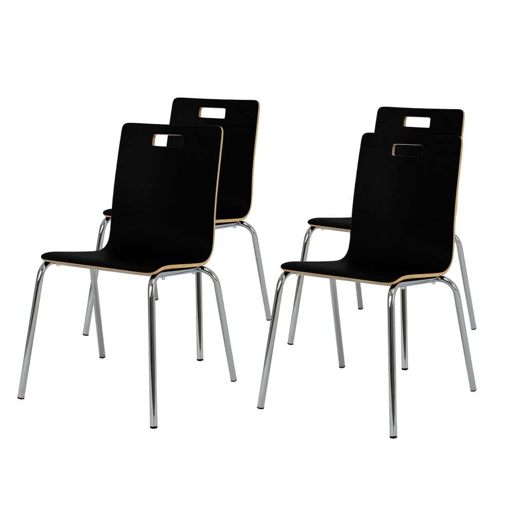 HAMPDEN FURNISHINGS Alexis Collection Curved Wood Stackable Chair in ...