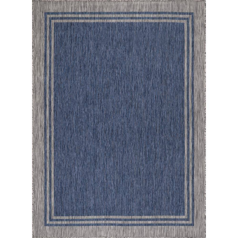 Beverly Rug 8 X 10 Azure Silver Aloha Washable Bordered Indoor Outdoor ...
