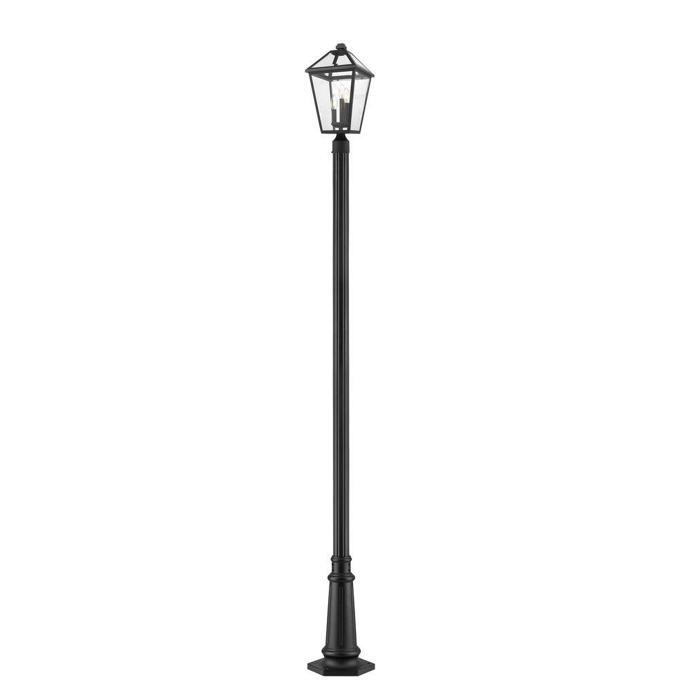 Talbot 3-Light Black 113.5 in. Aluminum Hardwired Outdoor Weather ...
