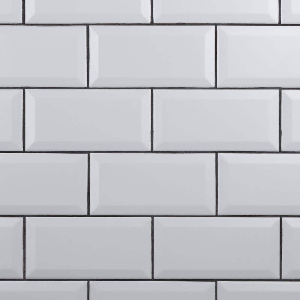 Merola Tile Crown Heights Beveled Matte White 3 in. x 6 in. Ceramic ...