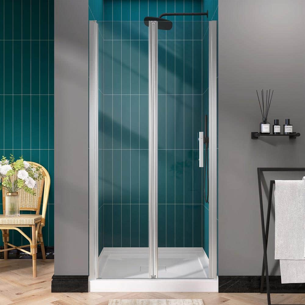 NTQ 36 to 37.25 in. W x 72" H Bifold Hinged Shower Panel Pivot ...
