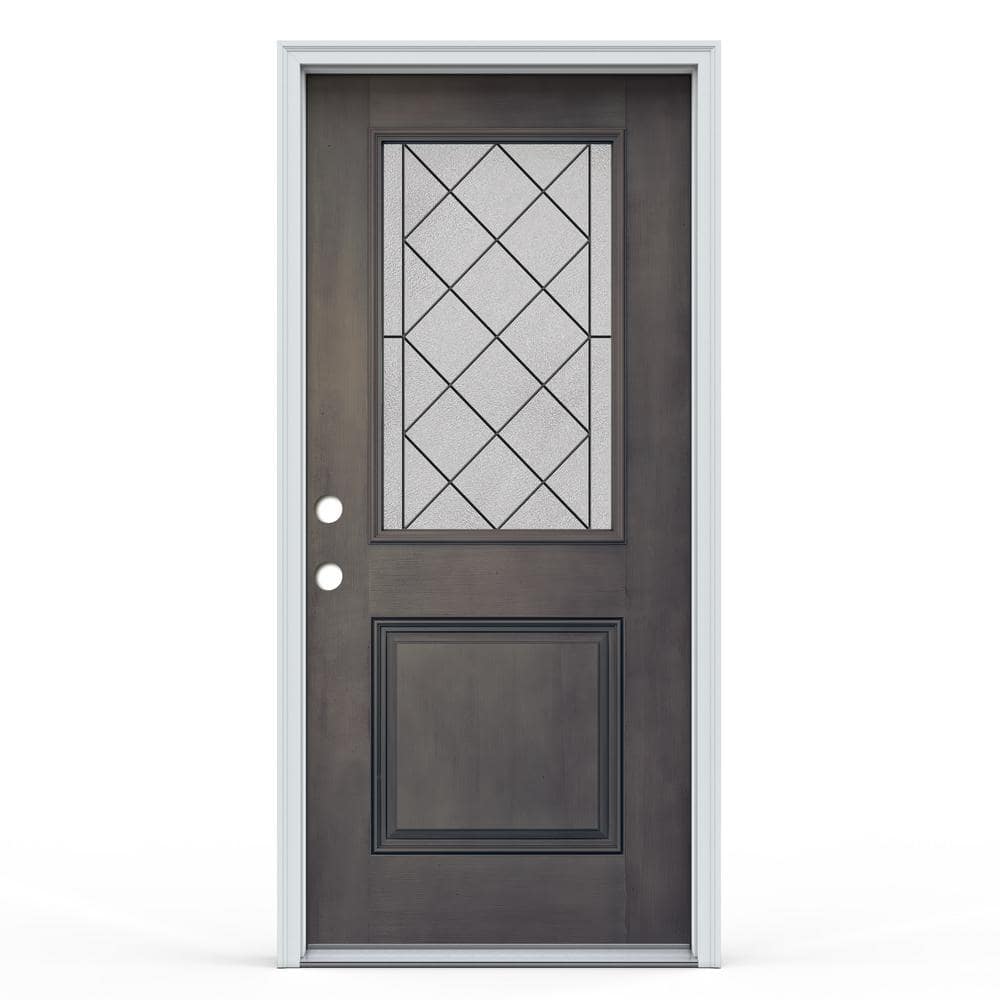 JELD-WEN 36 in. x 80 in. 1 Panel Right Hand Inswing 1 Lite Harris Earl ...