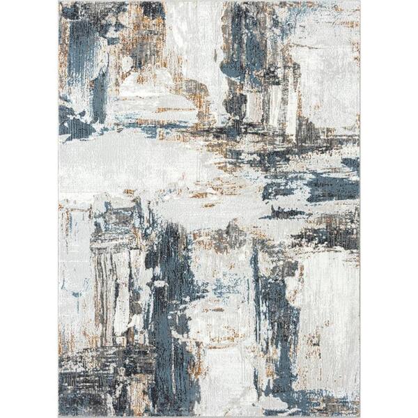 LUXE WEAVERS Camelia Collection Distressed Abstract Multi 9x12 ...