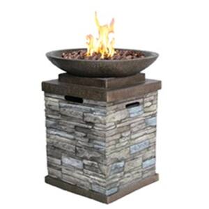 Bond Newcastle Envirostone 36 in. Round Gas Fire Table in Brown 52141 ...