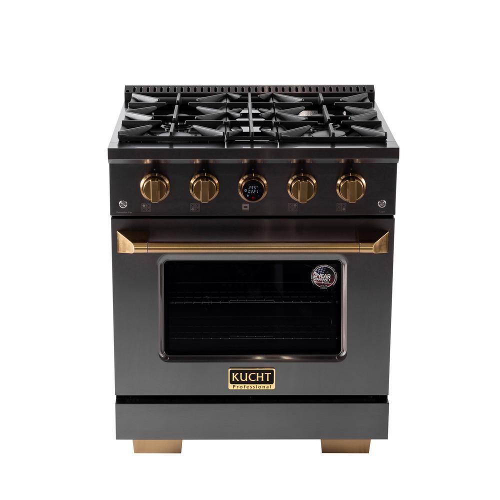 Kucht 30 in. 4.2 cu. ft. 4-Burners Dual Fuel Range Propane Gas in ...