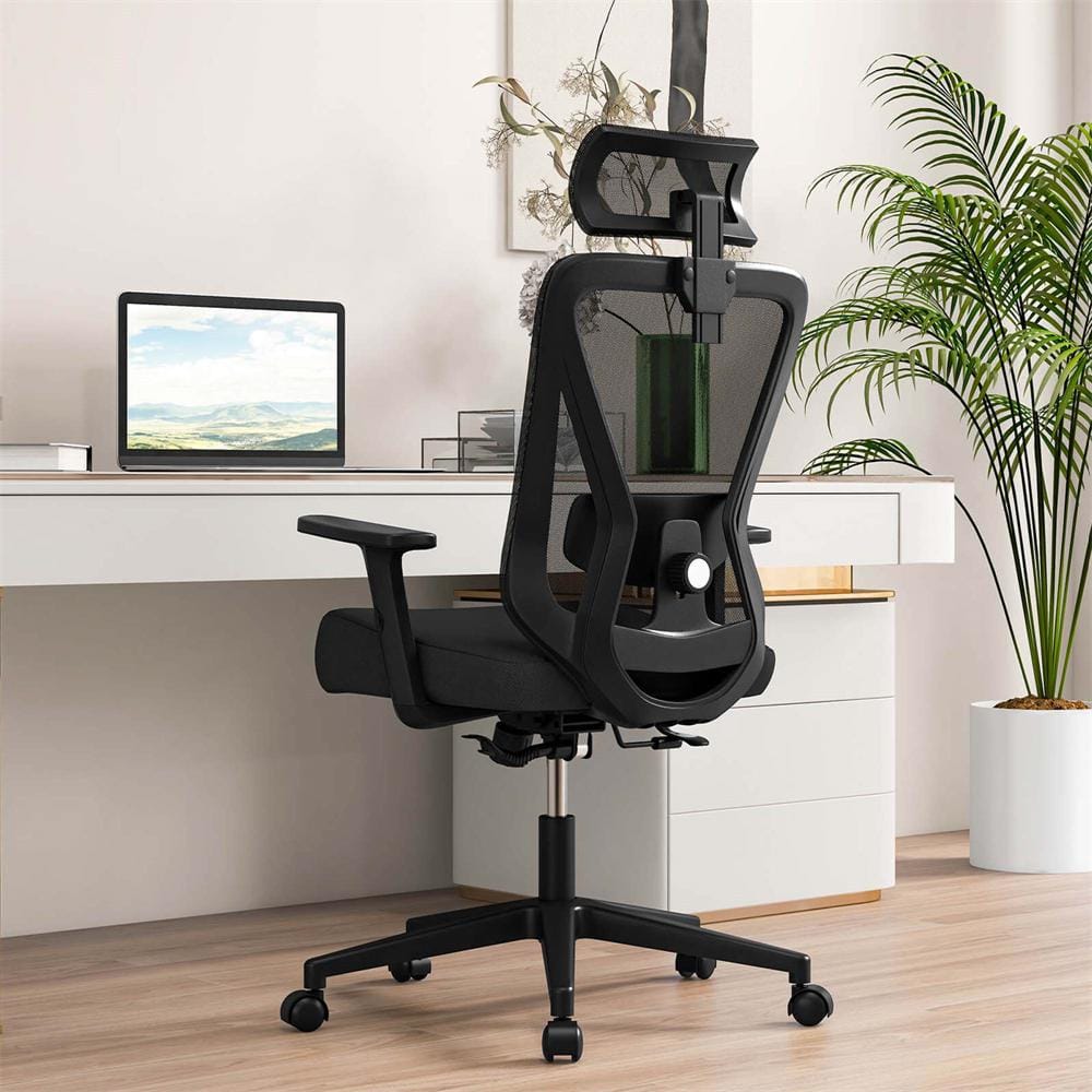 Total Tactic CB10619DK Mesh Ergonomic Office Chair Adjustable Swivel Task Chair with Rocking Backrest Black
