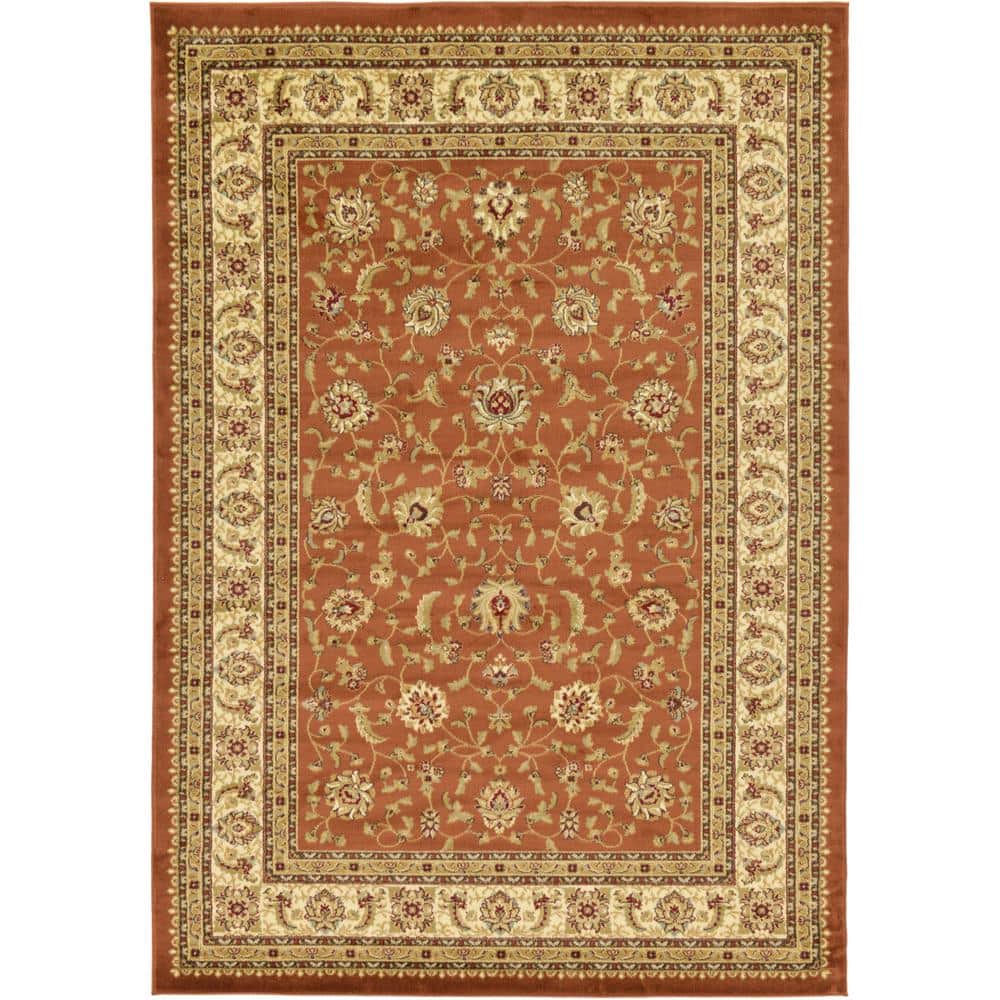 Unique Loom Voyage St. Louis Brick Red 7' 0 x 10' 0 Area Rug 3123702 ...