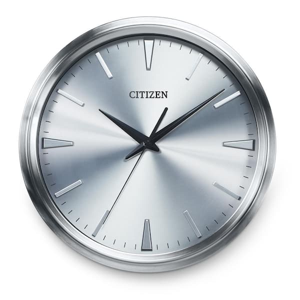 CITIZEN Gallery Circular Wall Clock with A Brushed Silver CC2004 - The ...