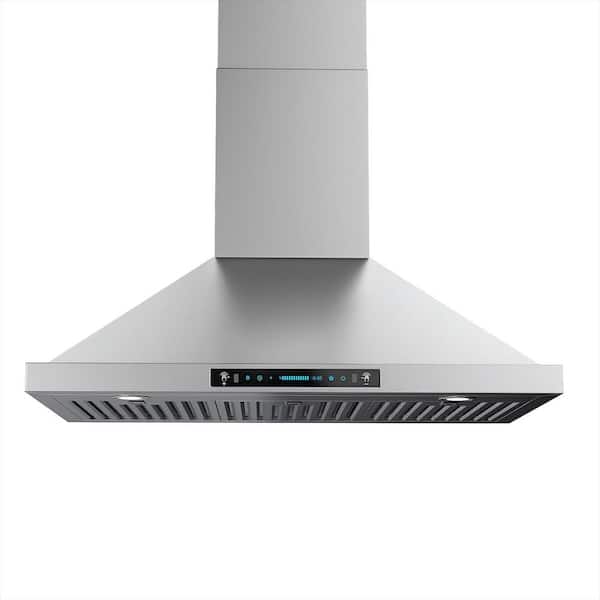 VIKIO PRO 36 in. 600 CFM Convertible Wall Mount Range Hood in Stainless ...