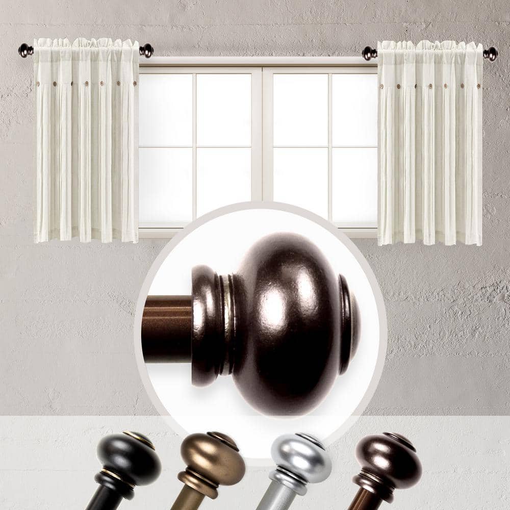 EMOH Kalia 5/8 inch Side Curtain Rod 12-20 inch long (Set of 2) - Cocoa ...