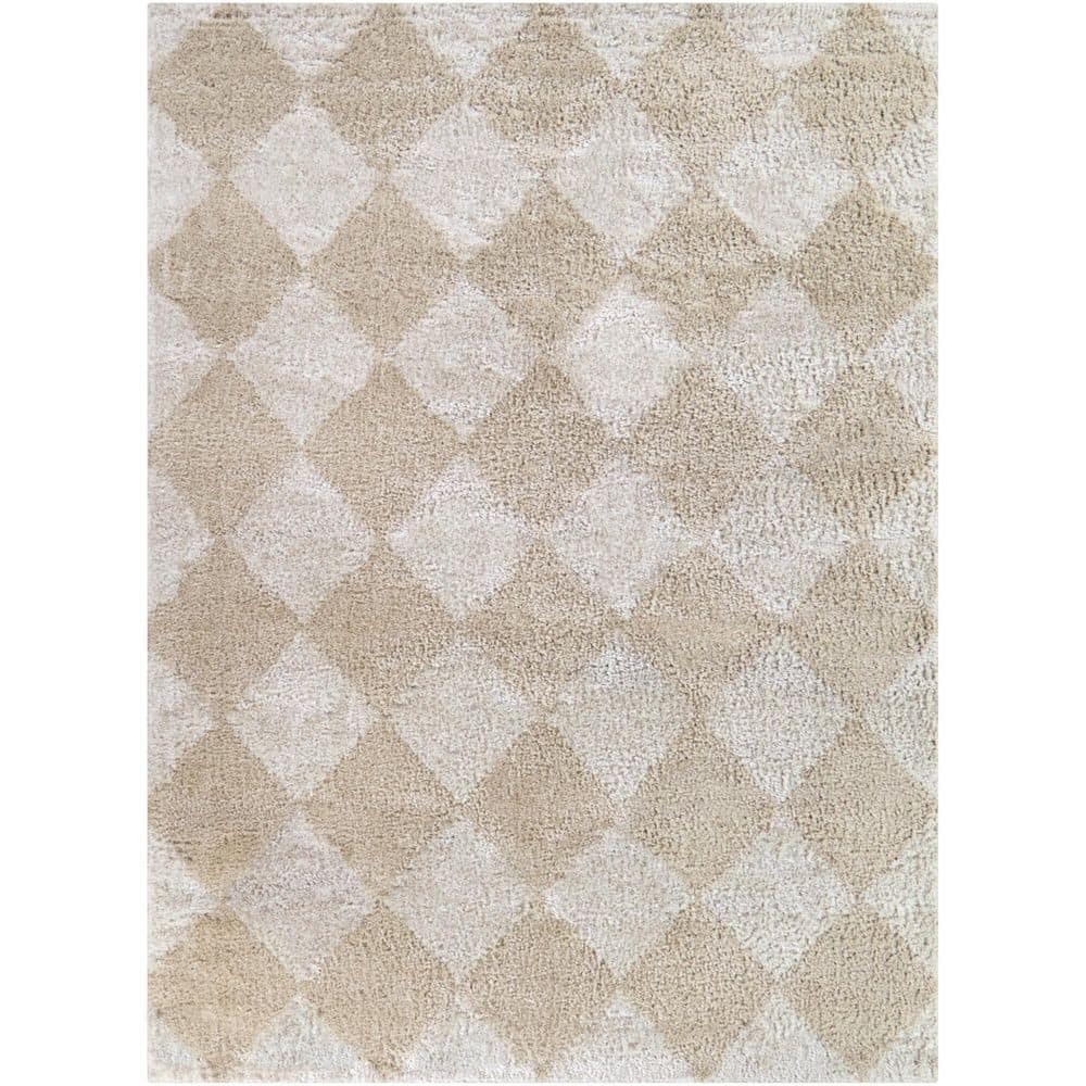 Galen Taupe 5 ft. 3 in. x 7 ft. Checkered Area Rug 67771561.160213.8 ...