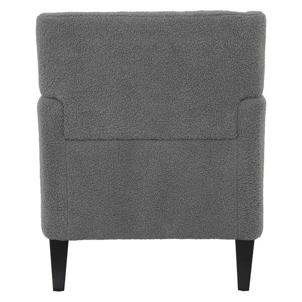 CHRISTOPHER KNIGHT HOME Modern Teddy Fabric Upholstered Armchair Accent Chair Dark Grey 114237