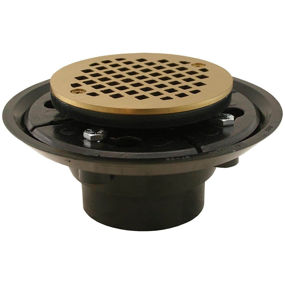 JONES STEPHENS 2 in. x 3 in. ABS Shower Drain/Floor Drain w/4 in ...