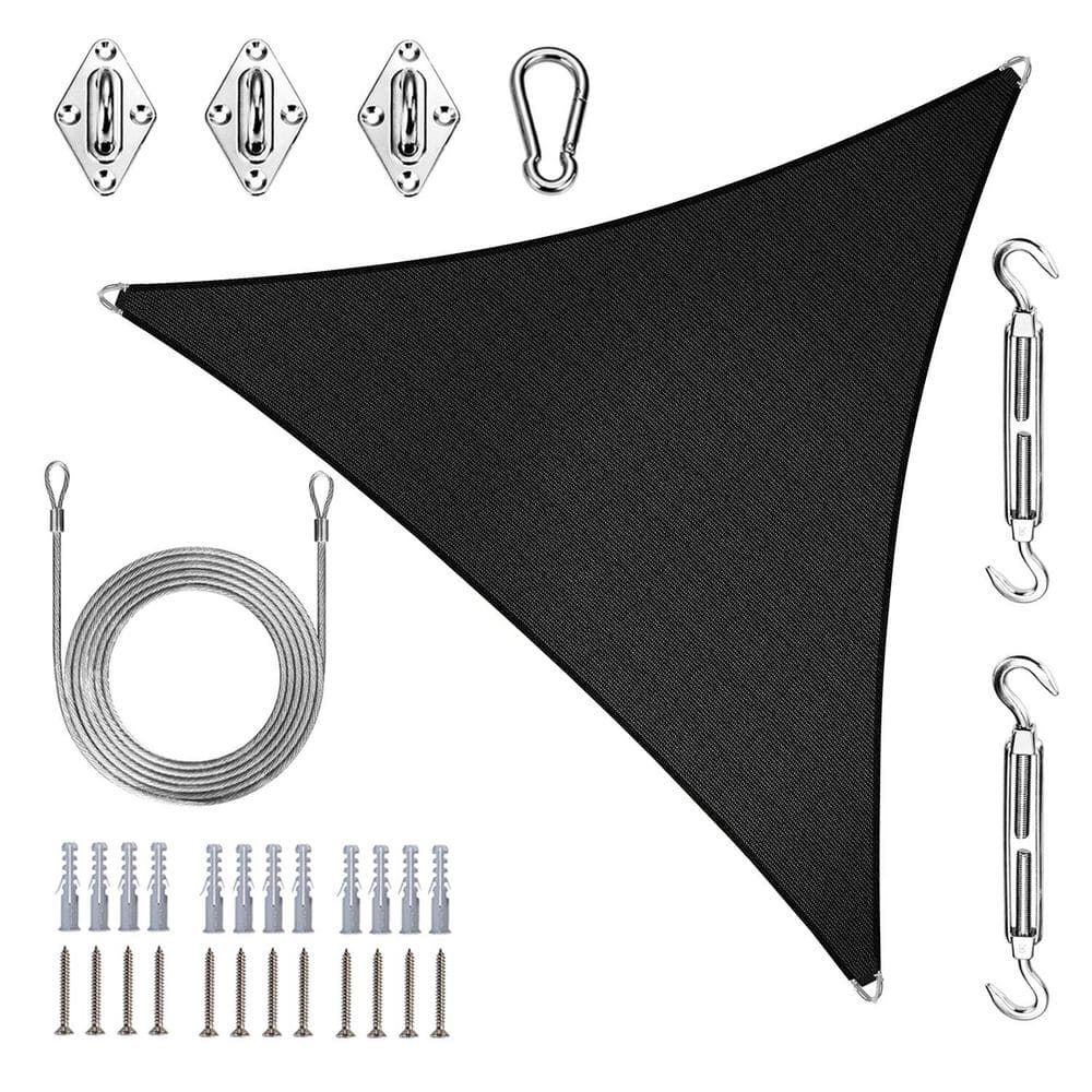 COLOURTREE 20 ft. x 20 ft. x 20 ft. Triangle Pro Ring Sun Shade Sail ...