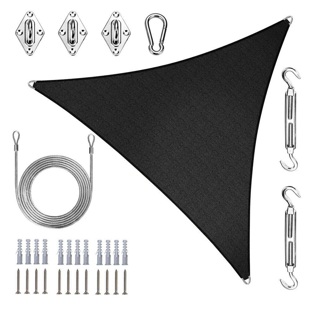 COLOURTREE 26 ft. x 26 ft. x 26 ft. Triangle Pro Ring Sun Shade Sail ...