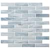ANDOVA Dorian Baltic Blue/White 12 in. x 12-7/8 in. Smooth Glass Brick ...