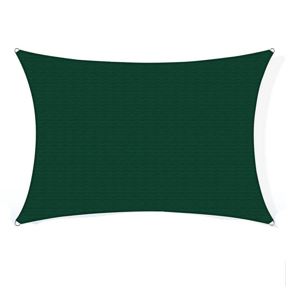 COLOURTREE 11 ft. x 8 ft. 190 GSM Green Rectangle Sun Shade Sail Screen ...