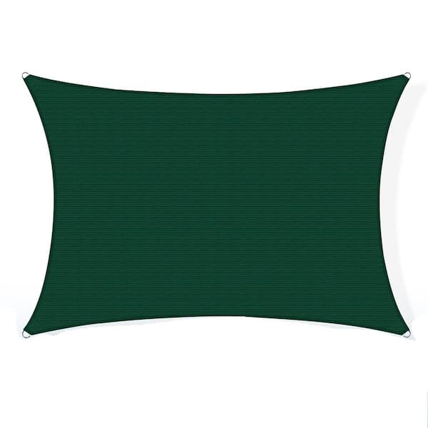 COLOURTREE 11 ft. x 8 ft. 190 GSM Green Rectangle Sun Shade Sail Screen ...