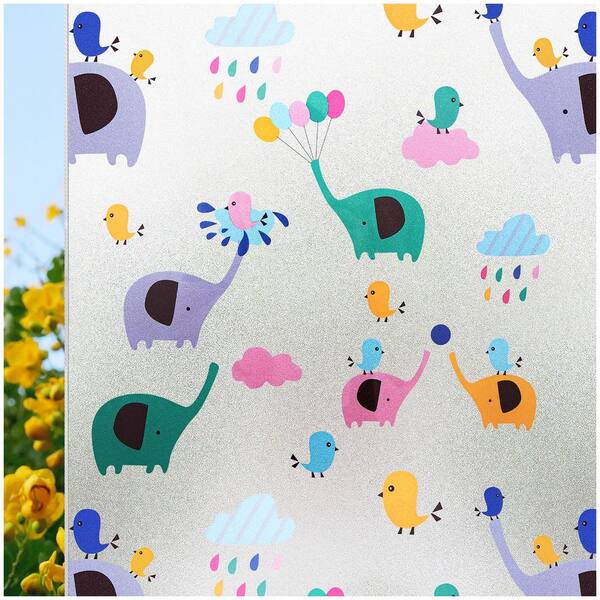 COTTON COLORS 35.4 in. x 78.7 in. Decorative and Privacy 3D Window Film ...