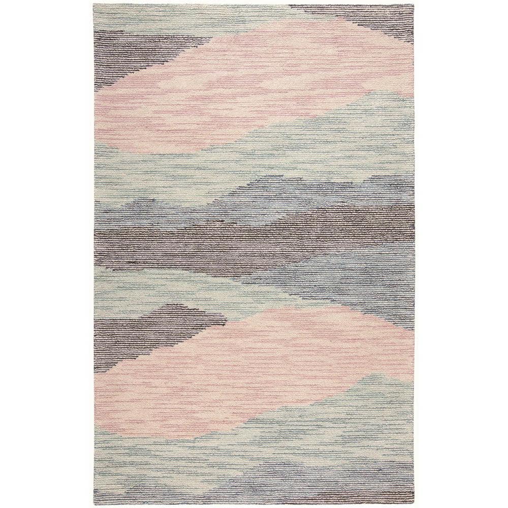 HomeRoots Pink Green and Blue 2 ft. x 3 ft. Abstract Area Rug ...