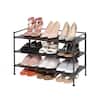 Seville Classics 19.25 in. H 9-Pair 3-Tier Brown Resin Shoe Rack ...