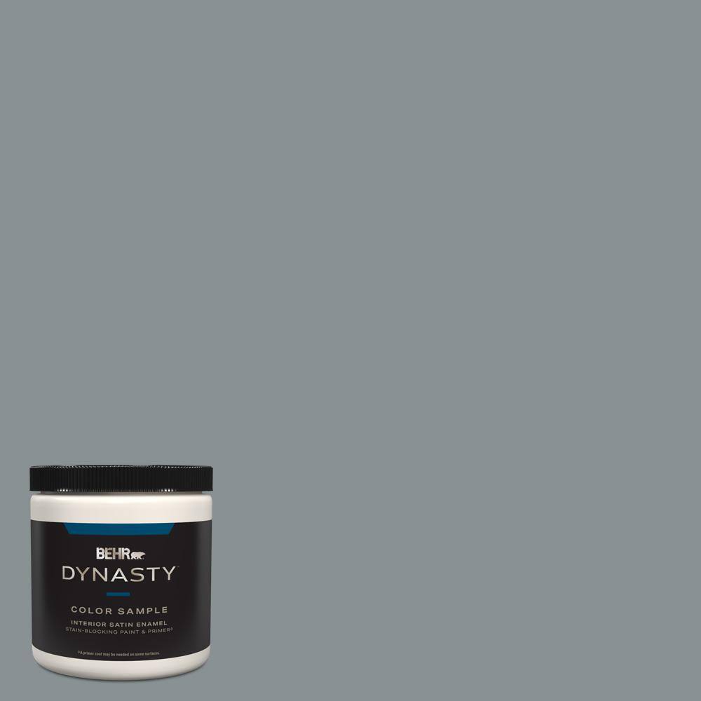 BEHR DYNASTY 8 oz. #MQ5-29 Gotham Gray One-Coat Hide Satin Enamel Stain ...