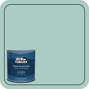 BEHR PREMIUM PLUS 8 oz. #M440-3 Baby Aqua Semi-Gloss Interior/Exterior ...