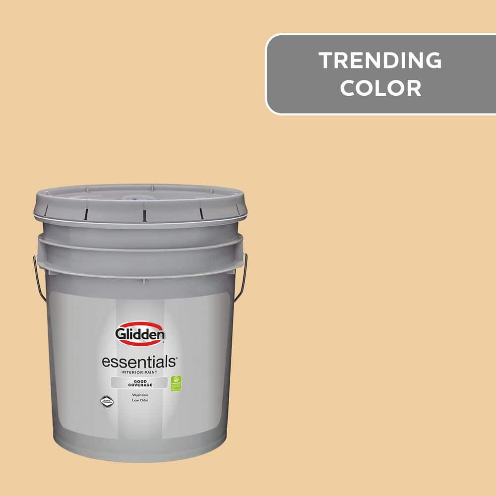 Glidden Essentials 5 gal. Toffee Crunch Semi-Gloss Interior Paint ...