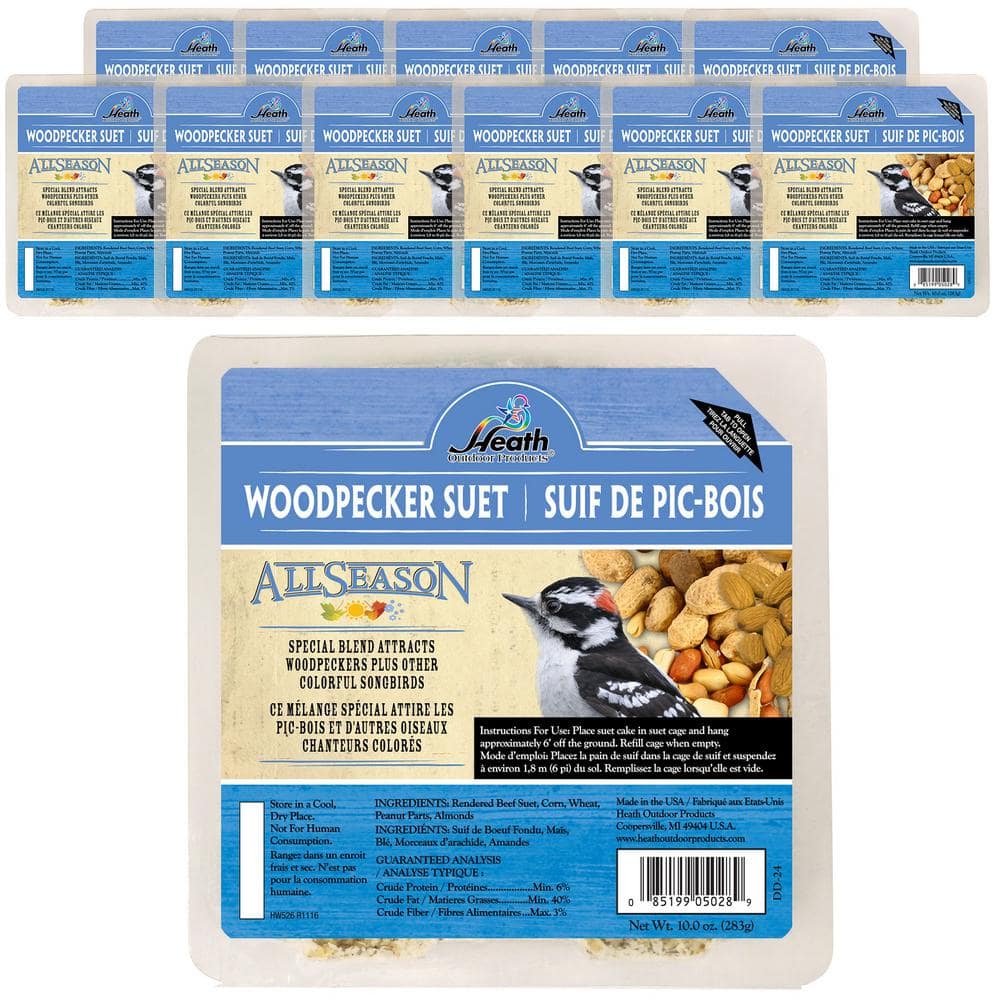 Heath Outdoor Products Heath DD24-10: 10 oz. Woodpecker Suet Cake - 10 ...