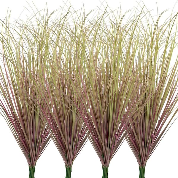 12pcs Light Purple Artificial Grass Plant, Outdoor UV Resistant Faux ...