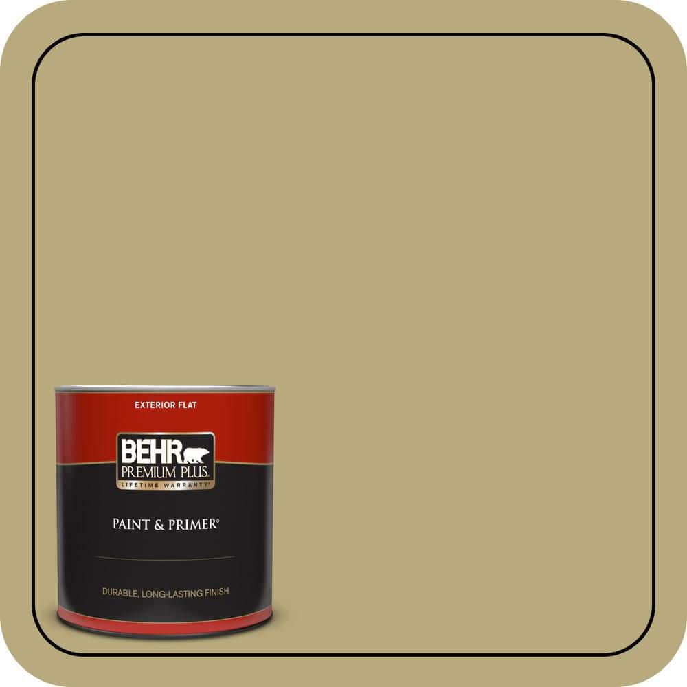 BEHR PREMIUM PLUS 1 qt. #M330-5 Fresh Brew Flat Exterior Paint & Primer ...