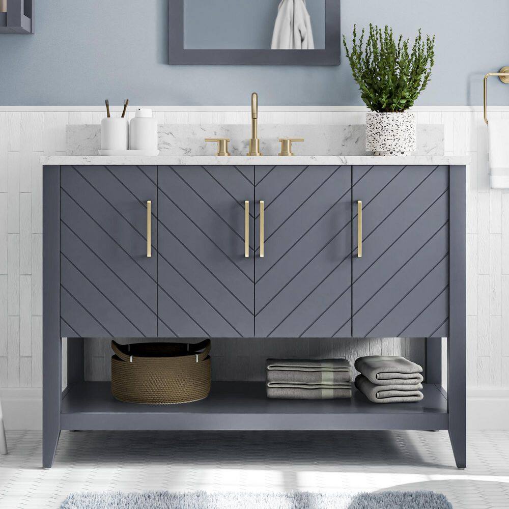 Home Decorators Collection Baybarn 48 in. Single Sink Blue Ash Bath ...