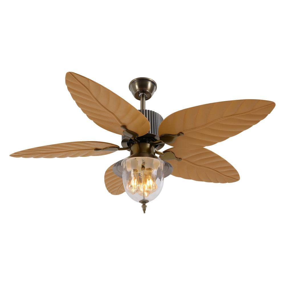 Reviews for OUKANING 52 in. Indoor Bronze Tropical Style 5 Palm Leaf ...