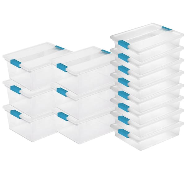 Sterilite 12 GA. Deep Clip Box Clear Storage Tote (6-Pack) and 5.5 Qt ...