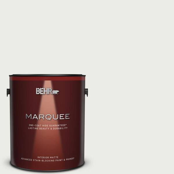BEHR MARQUEE 1 gal. #52 White Matte Interior Paint with Primer 145001 ...