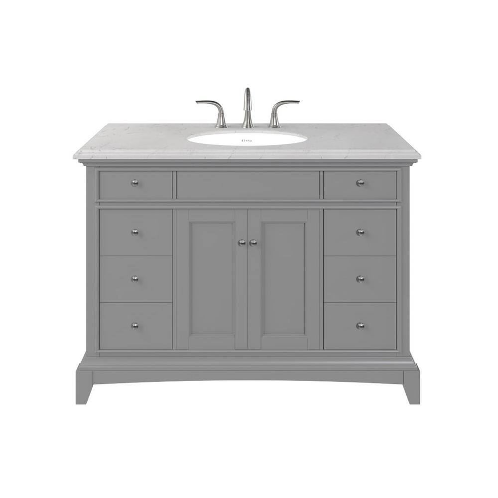 Eviva Elite Stamford 42 in. Single Sink Gray Bath Vanity with Double ...