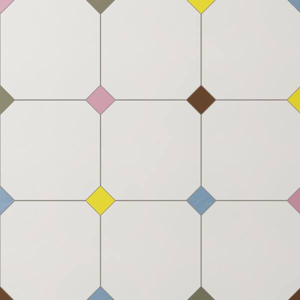 Merola Tile Vaudeville Octagon Antracita 8 in. x 8 in. Porcelain Floor ...