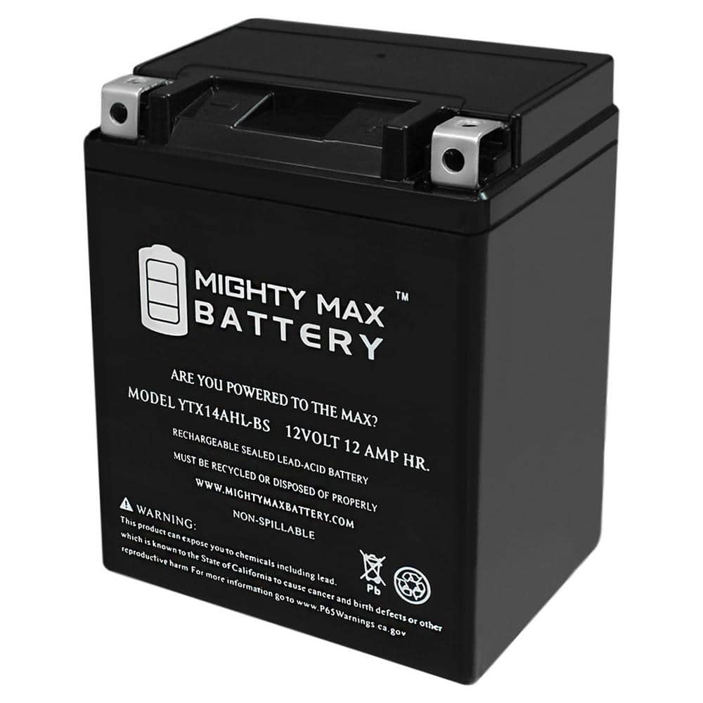 MIGHTY MAX BATTERY YTX14AHL 12V 12Ah Battery for Kawasaki 500 EX500D ...
