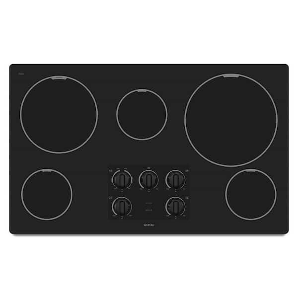 Maytag 36 in. Smooth Surface Electric Cooktop in Black with 5 Elements ...