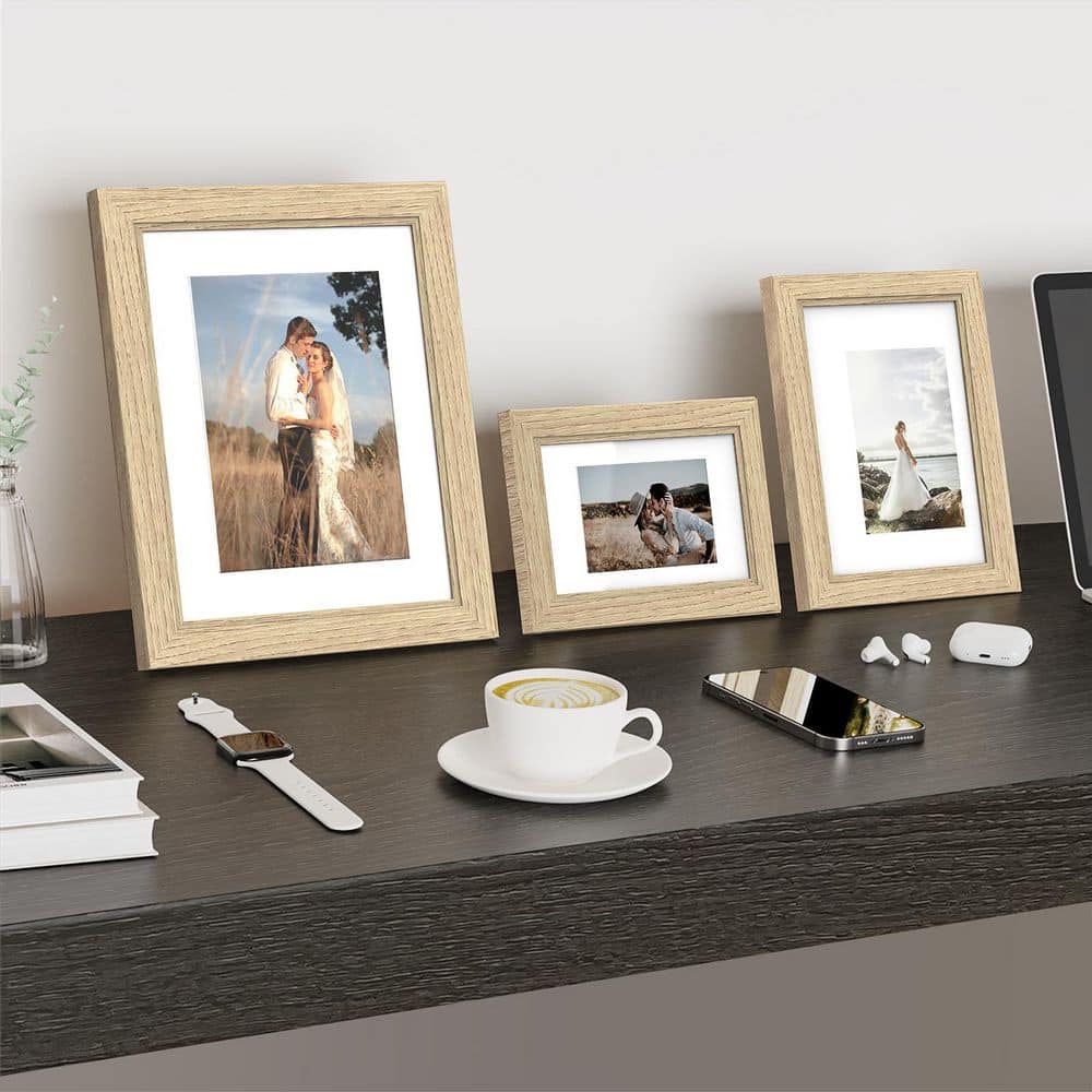 8 x 10, 5 x 7, 4 x 6 Picture Frames Collage Wall Decor Set with Mats ...