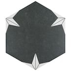 Merola Tile Stella Hex Night 8-5/8 in. x 9-7/8 in. Porcelain Floor and ...