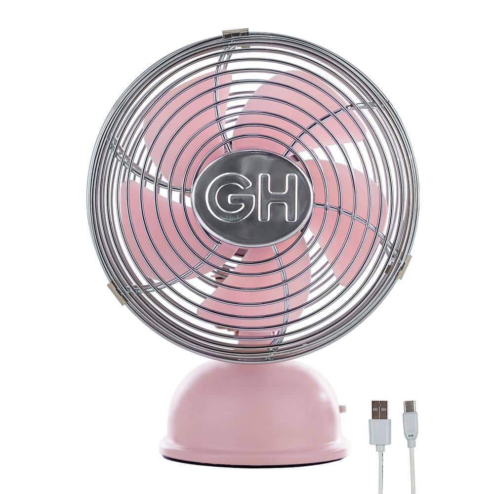 GOOD HOUSEKEEPING All-Metal 5 in. Mini Desk Fan with Oscillation in ...