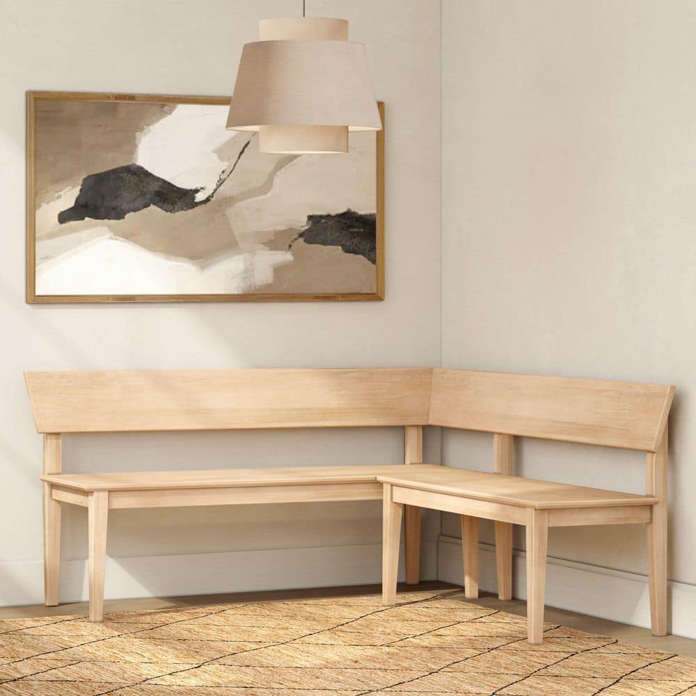 Reviews for PLANK+BEAM Risa 64 in. Blonde Corner Dining Bench with Back ...
