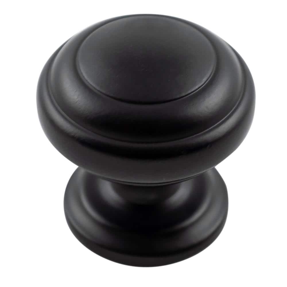 HICKORY HARDWARE Zephyr Collection Knob 1-1/4 in. Diameter Matte Black ...