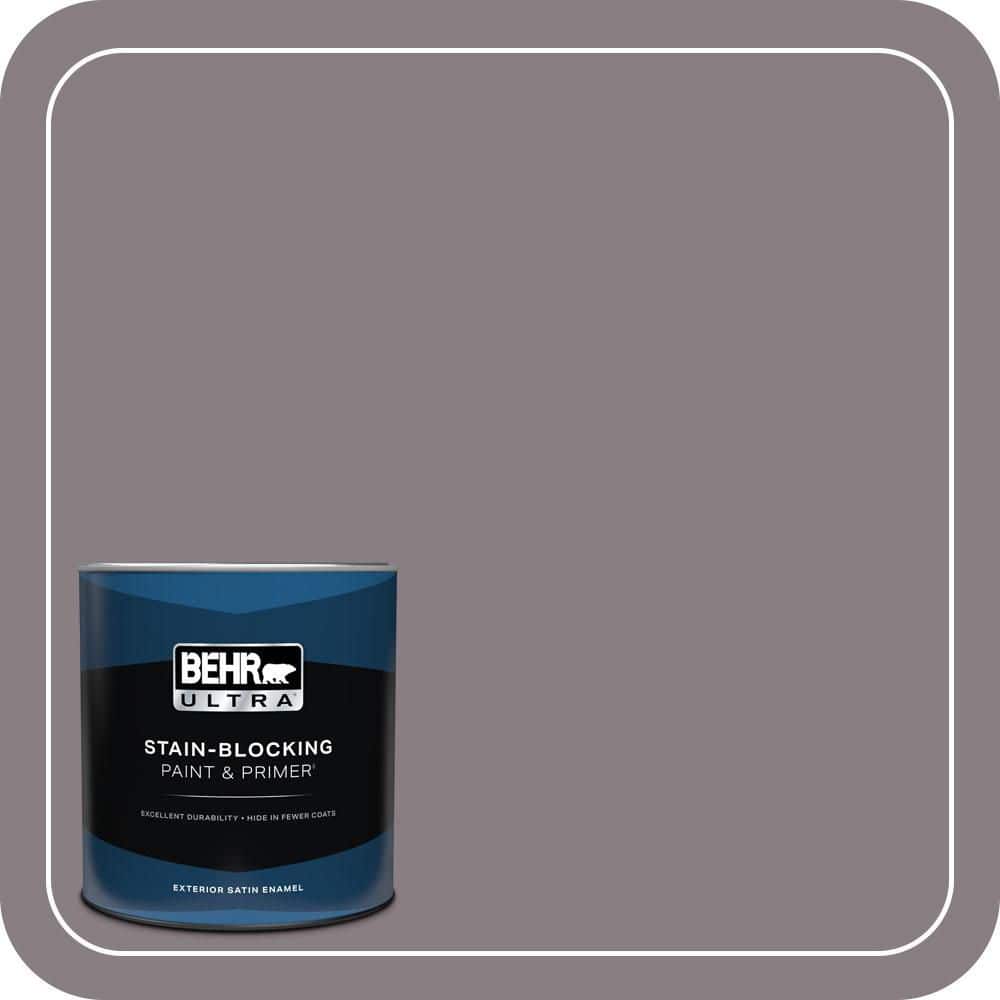 BEHR ULTRA 1 qt. #N570-4 Classy Plum Satin Enamel Exterior Paint ...