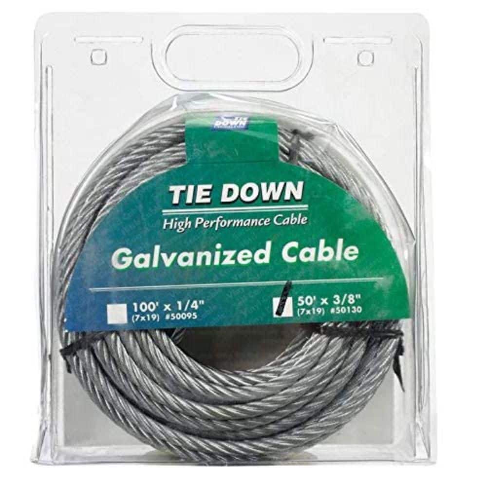 Tie Down 50 ft. 3/8 in. Galvanized Cable Roof Safety Tool 50130 - The ...