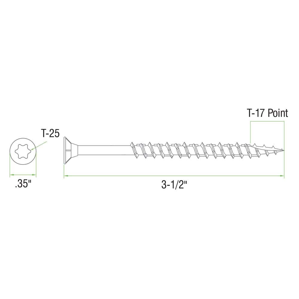 Buy 3-1/2 in. Tan Exterior Self-Starting Star Drive Flat-Head Wood Deck ...