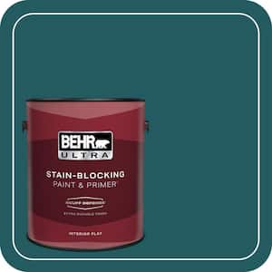 BEHR ULTRA 1 Gal. #S450-7A Out to Sea Flat Exterior Paint and Primer ...